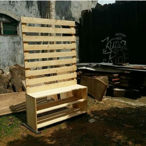 Jual Rak partisi meja kayu jati belanda display bazar atau toko tas ...