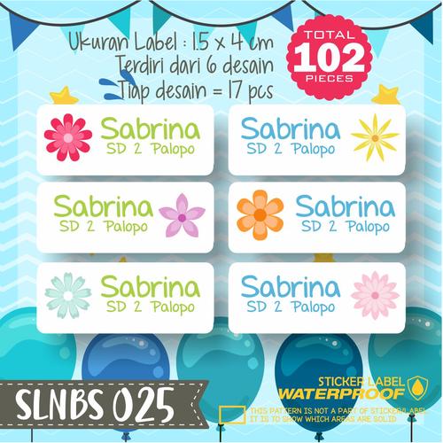 Jual SLNBS-025 stiker label nama kartun sticker anti air princess lucu ...