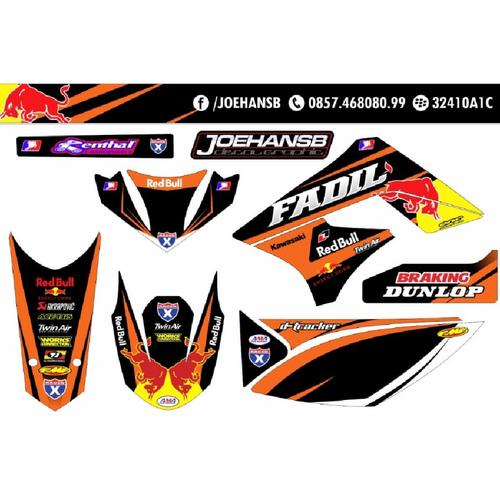 Jual Decal Sticker KLX S 150cc - motif Sapi Bull orange - Kab. Malang ...