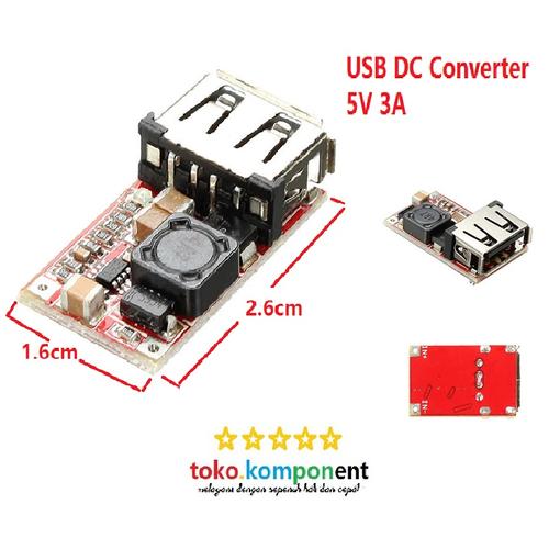 Jual USB Mini 5V 3A Input DC 6-24V Step Down Buck Converter Charger ...