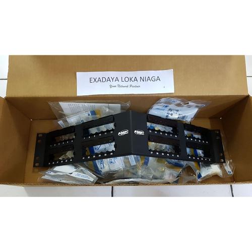 Jual AMP Patch Panel 48 Port Cat6 / Cat.6 Angled 2U Model V ORIGINAL ...