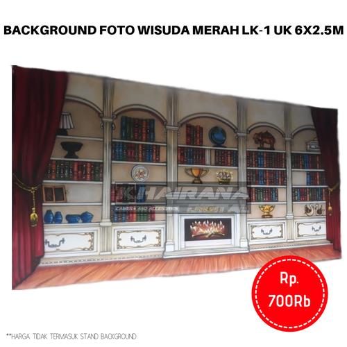 Jual Background Backdrop Layar Foto Wisuda gorden merah rak Besar 6mx2 ...