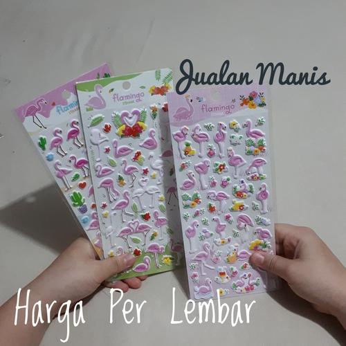 Jual Jualan Manis - Stickers Gambar Tempel Timbul Stiker Sweet Flamingo ...