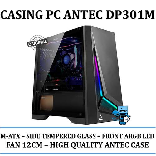 Promo Casing PC Antec DP301M MATX Side Tempered Glass - Front ARGB LED ...