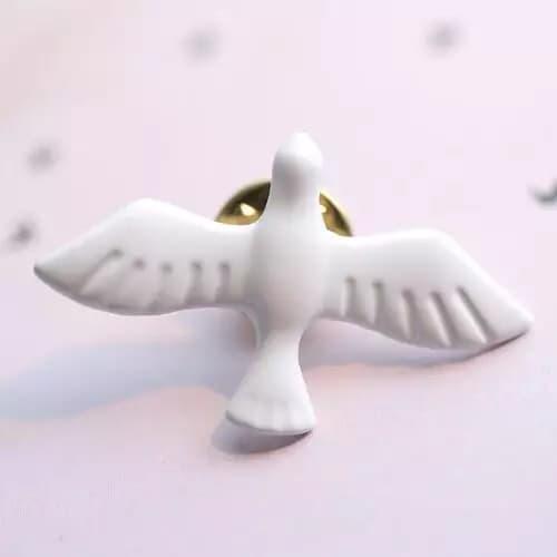 Jual Bros Pin Merpati Dara Putih Burung kebaya cantik bross brooch ...