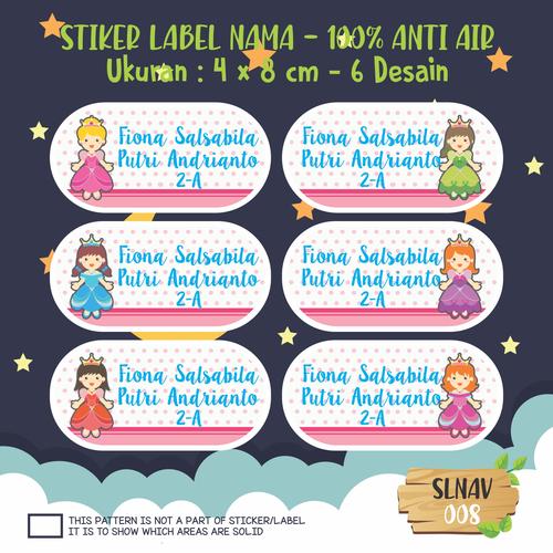 Jual sticker label nama anak kartun princess little girl fairy SLNAV ...