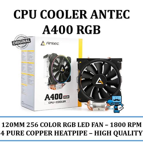 Jual CPU Cooler Antec A400 RGB - 120mm 256COLOR RGB|4 Pure Copper ...