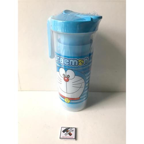 Jual BOTOL MINUM PIKNIK PLASTIK DENGAN GELAS 4 SET DORAEMON FOOD GRADE ...