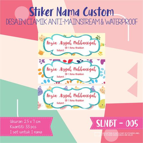 Jual stiker label nama anak kartun waterproof rainbow cute fun SLNBT ...