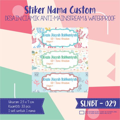 Jual stiker label nama anak waterproof karakter rainbow kawaii SLNBT ...