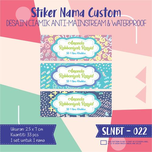 Jual stiker label nama anak kartun waterproof karakter kartun SLNBT-022 ...