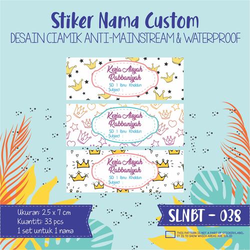 Jual stiker label nama anak kartun waterproof karakter kartun SLNBT-038 ...