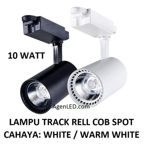 Promo Lampu Track Rell 10W COB Spot Sorot 10 w watt rel trek LED hitam ...