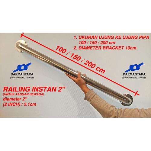 Jual RAILING TANGGA INSTAN 2" (5.1cm) PANJANG 1 METER (bs utk ...