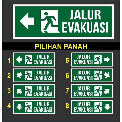 Jual Safety Sign K3 Jalur Arah Evakuasi 30 x 10 Cm Plus Acrilic - Kota ...