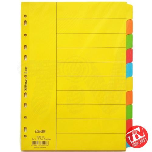 Jual Ordner Divider / Pembatas Ordner Bantex [6050] Polos 10 Tab - Kab ...