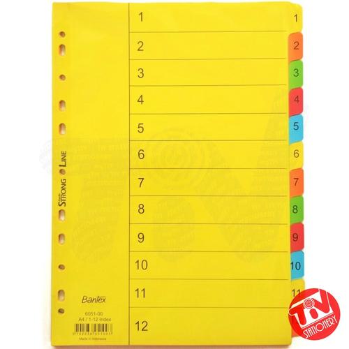 Jual Ordner Divider / Pembatas Ordner Bantex [6051] Angka 1-12 - Kab ...