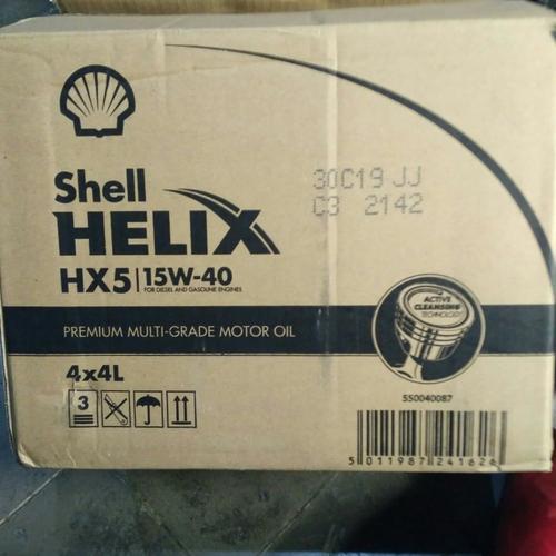 Jual oli shell HX5 SAE 15W-40 asli kemasan 4liter khusus gosend ...