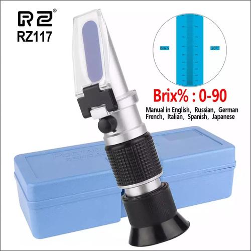 Jual Gula Sugar Refractometer 0-90% Brix RHB-90ATC Handheld Brewing ...