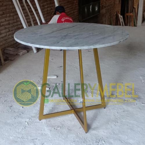 Jual Meja Makan Marmer Bulat - Top Marble Table Putih Bundar - Kab ...
