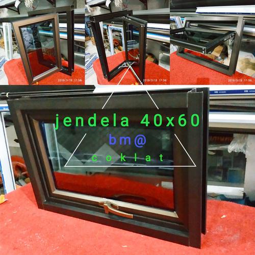 Jual jendela aluminium warna COKLAT/HITAM casement bouvenli murah promo ...