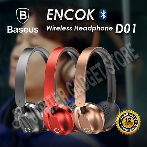 Jual Baseus Encok D01 Wireless Headphone - ORIGINAL - Emas - Kota ...