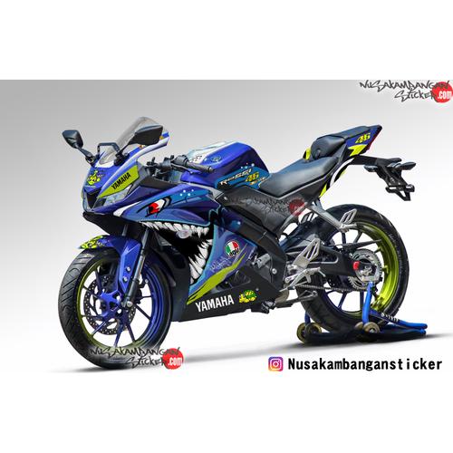 Jual Decal Motor Sticker Motor Yamaha R15 V3 Shark Biru 005 - Graftac ...