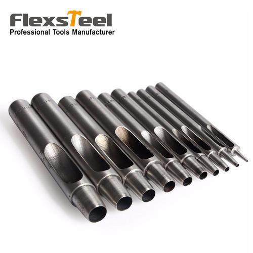 Jual 10 Pieces Round Steel Hollow Hole Punch Set Leather Tool 1mm to ...