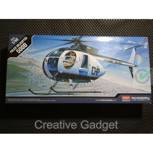 Jual Model Kit Academy 1/48 - Hughes 500D Police Helicopter + Motor+ 3 ...
