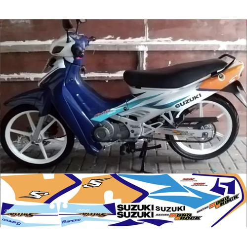 Jual Sticker Suzuki Satria - Striping Satria S 2001 Biru Putih Printing ...