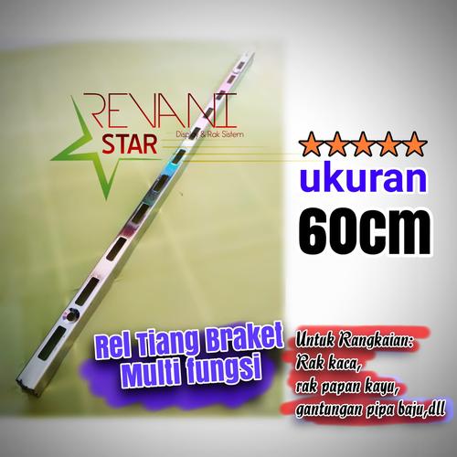 Jual Panjang 60cm rel tiang braket untuk rangkaian rak kaca papan kayu ...