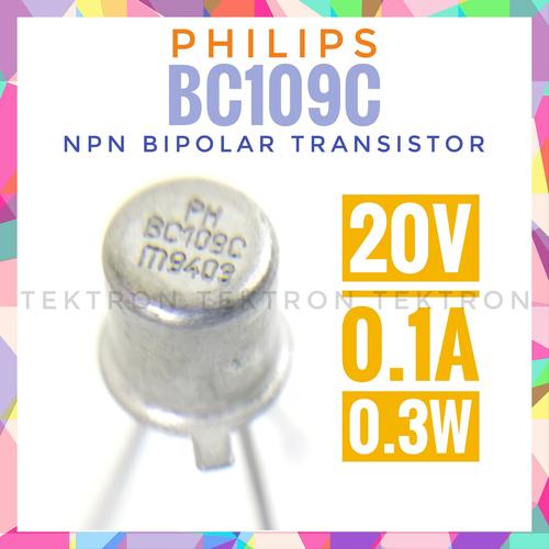 Jual Philips BC109C NPN Bipolar Transistor 20V 0.1A 0.3W bc 109 bc109 ...