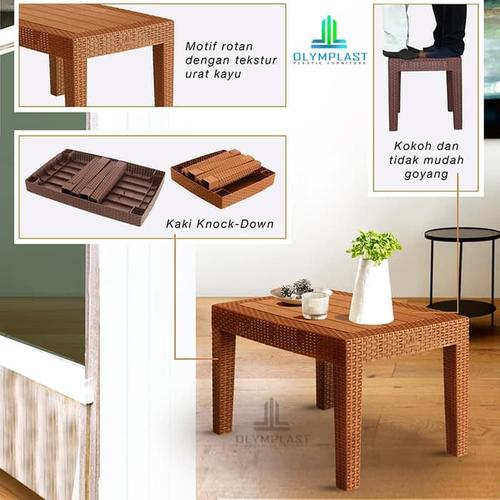 Jual Olymplast OST-R Sofa Table Rotan Rattan Meja Plastik Ruang Tamu ...