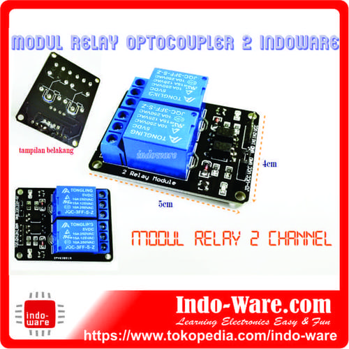 Jual Modul Relay optocoupler 2 Indoware module relay optocoupler 2 ...