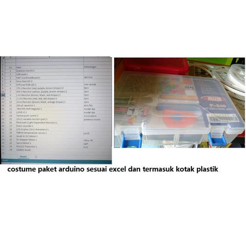 Jual costume paket arduino sesuai list excel dan termasuk kotak plastik ...
