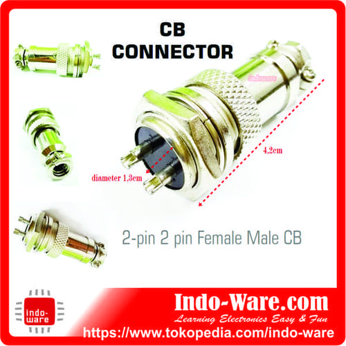 Jual CB Connector 2-pin 2 pin Female Male CB-connector cb - Kota ...
