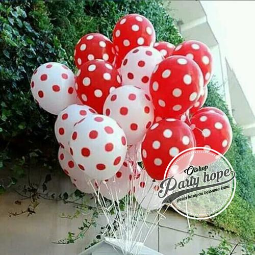 Jual Balon polkadot merah putih / balon dekorasi HUT RI / balon ...