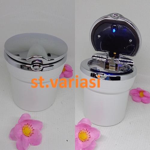 Jual asbak mobil led/asbak rokok portable putih chrome all new triton ...