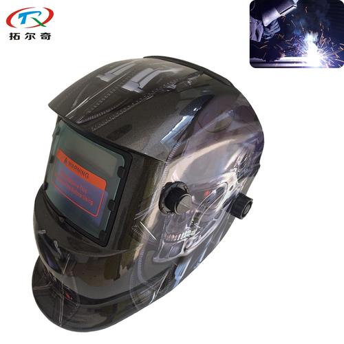 Jual Black Terminator Pattern Solar Welding Helmet Chameleon Full Face ...
