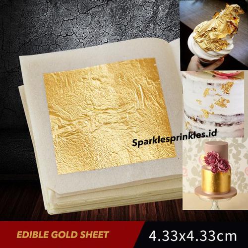 Jual EDIBLE GOLD SHEET LEAF 24K BISA DIMAKAN - 4.33 x 4.33 cm - Jakarta ...