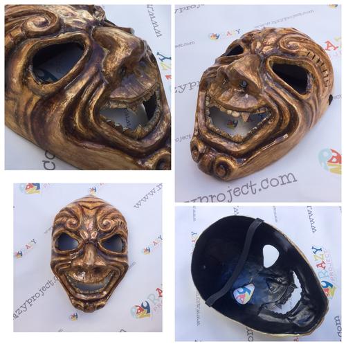 Jual Samurai Face Oni Japan Demon Setan Halloween Mask Topeng Kayu ...
