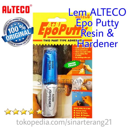 Jual Lem ALTECO EPO PUTTY Resin & Hardener 50 gr Adhesive Waterproof ...