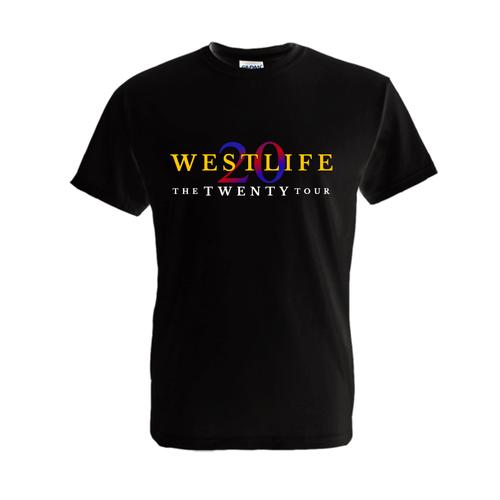 Jual Kaos Westlife - Westlife Westlife Twenty Tour Font Logo - Hitam, S ...