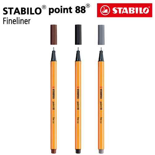 Promo STABILO SET 3 - Point 88 Basic Color / Fineliner / Pen Warna Abu ...