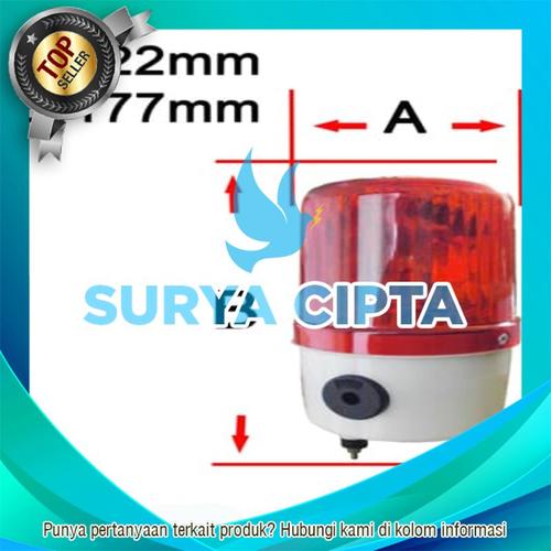 Jual Lampu Warning Light Rotary 5 inch 220VAC bunyi Buzzer Merah TAB ...