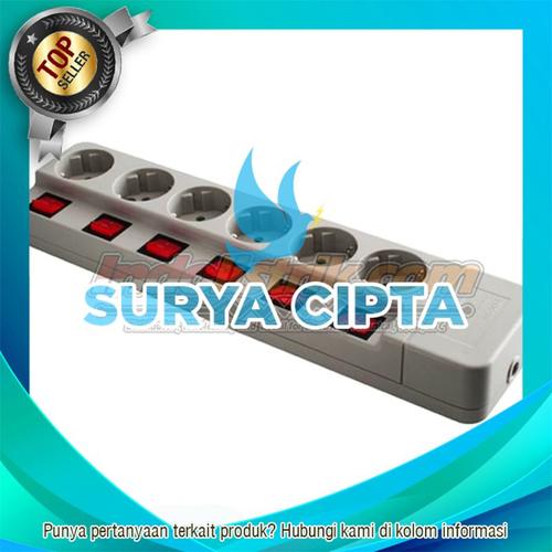 Jual Stop Kontak 6 Lubang Saklar Tersendiri ST-1685SN Uticon - Jakarta ...