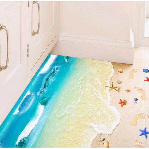 Jual Stiker Lantai / Floor Sticker (3D): Pantai Pasir Putih - Kota ...