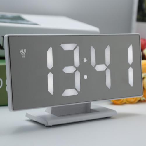Jual Digital Alarm Clock Mirror DS-3618L White / Jam Meja Digital Led ...