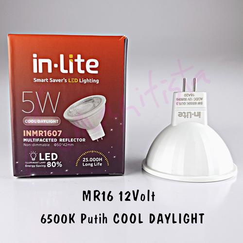 Jual LED COB Spotlight tusuk INLITE MR16 5watt 6500K Putih 12V GU5,3 ...