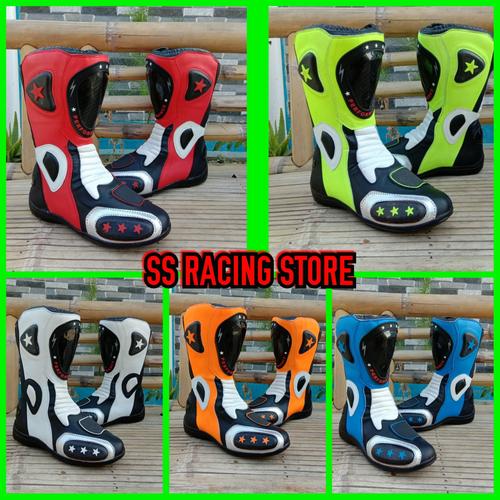 Jual sepatu balap Roadrace biker touring merah hijau Oren biru putih ...